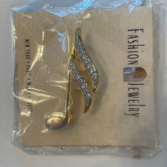 Fashion Jewelry | Jewelry | Vintage Musical Note Lapel Pin Gold Tone ...